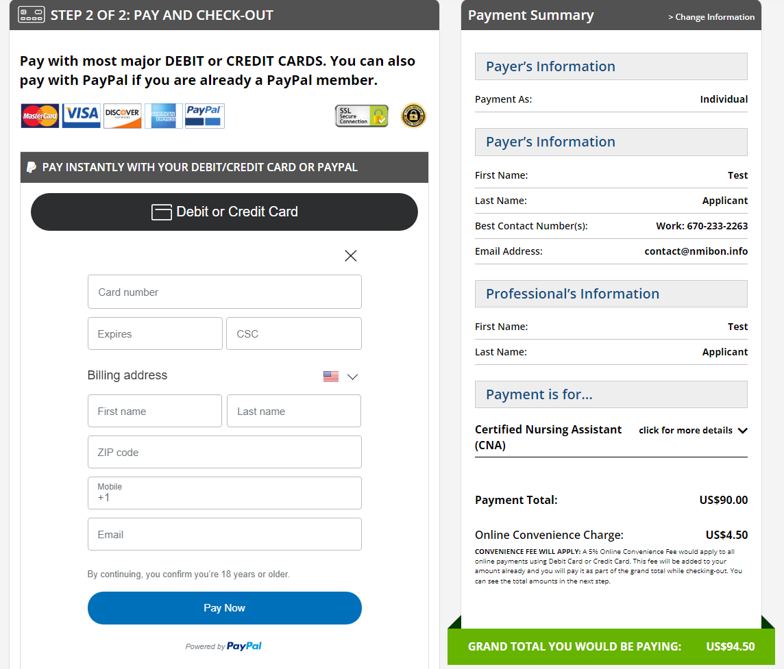 Submitting a Payment through the Online Payment Portal – NMI Board of ...